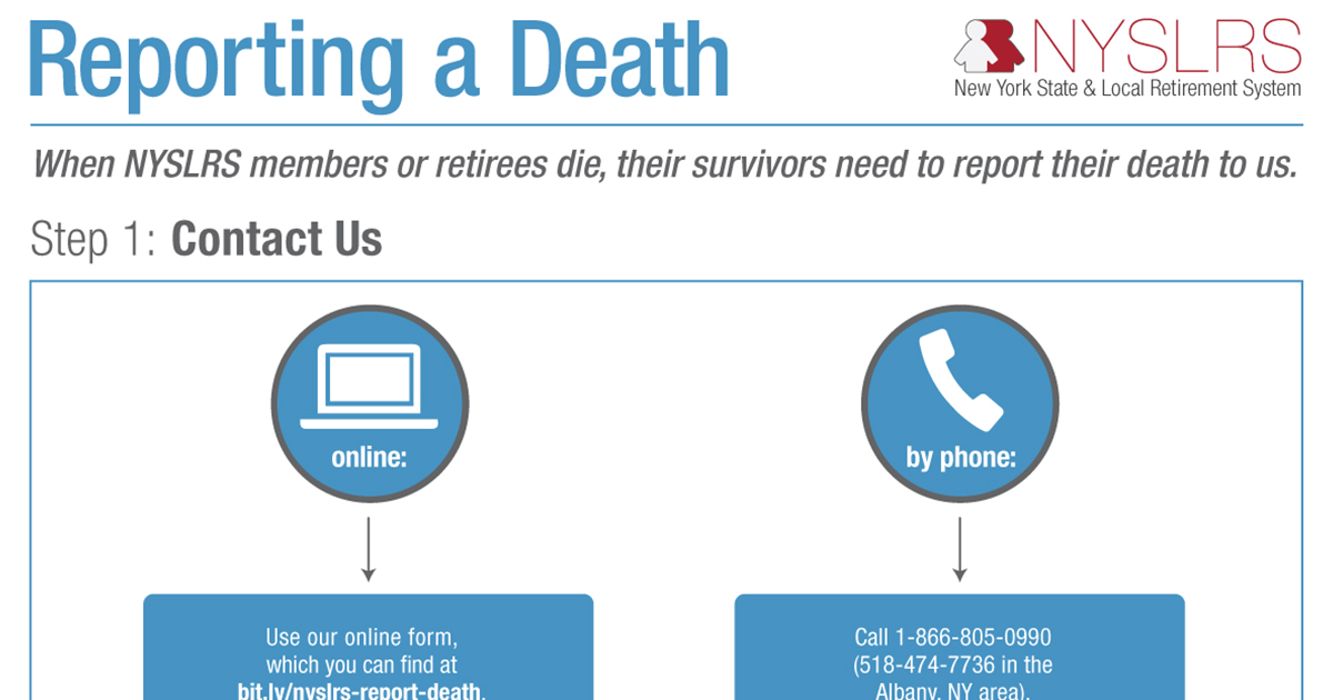 Reporting a Member’s or Retiree’s Death to NYSLRS - New York Retirement ...